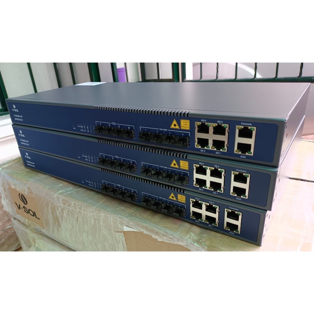 VSOL 4 PON EPON OLT w/ 4pcs PX20+++ SFP Modules Single AC Power Supply ...