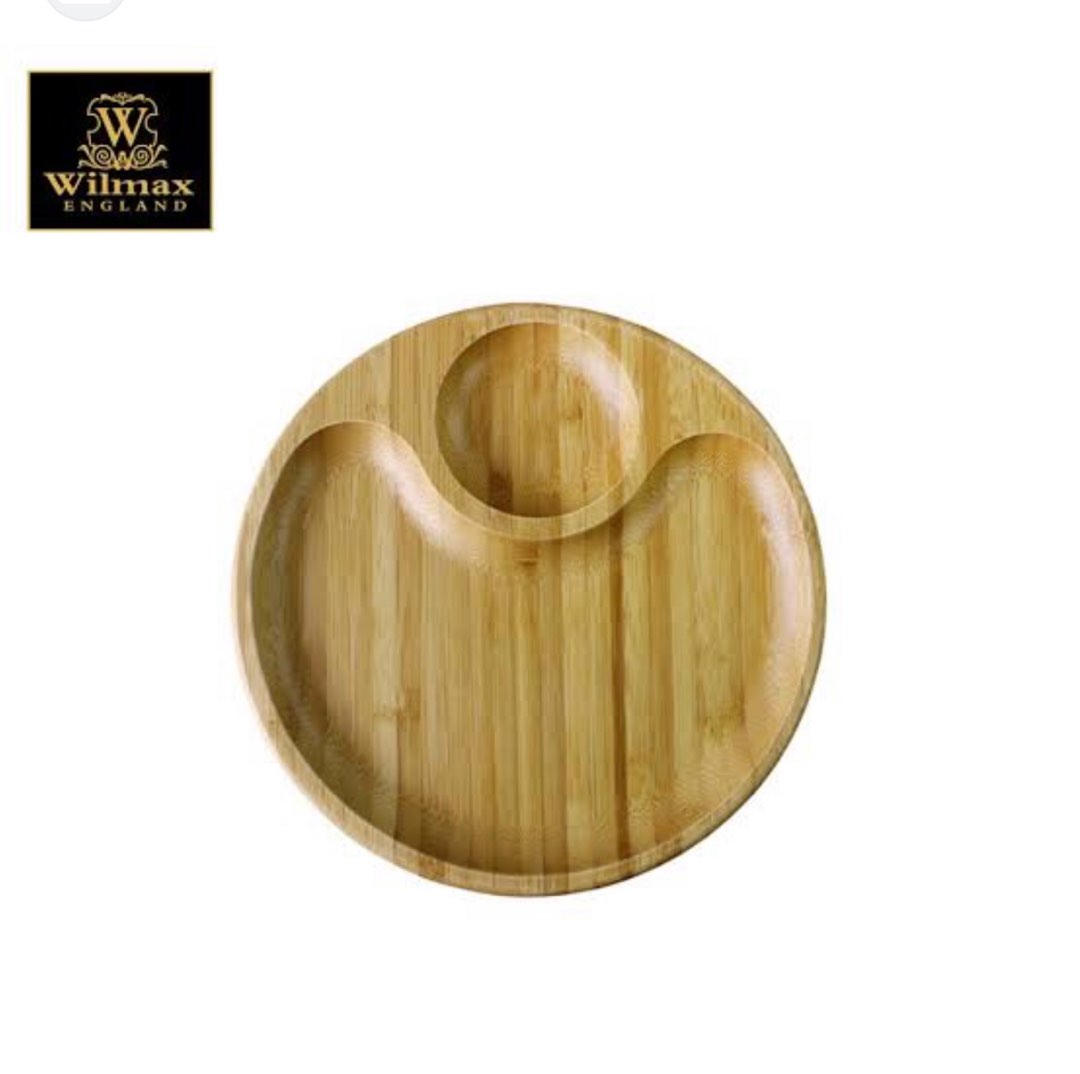 Wilmax England Bamboo Round Dip Serving Platter-10", Furniture & Home ...