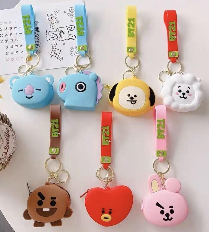 WTS Bts official bt21 coin pouch kpop jungkook v jimin jhope jin suga ...