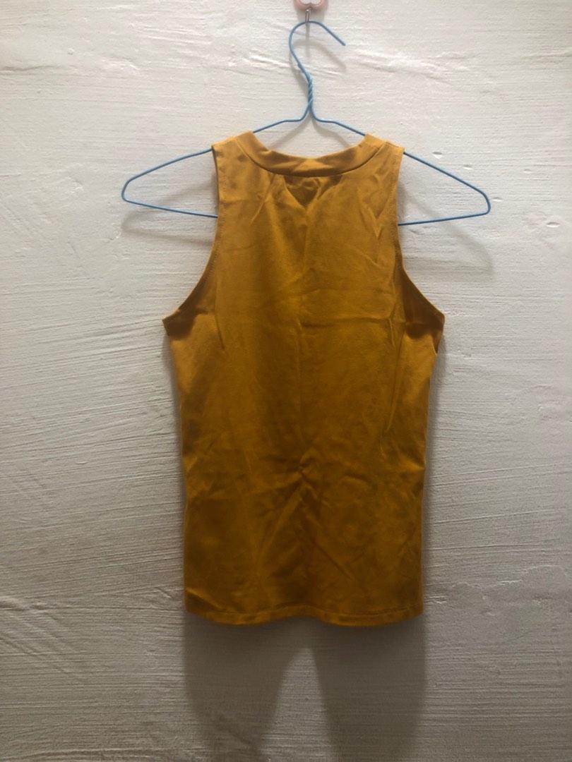 Yellow tang top, Women's Fashion, Tops, Sleeveless on Carousell