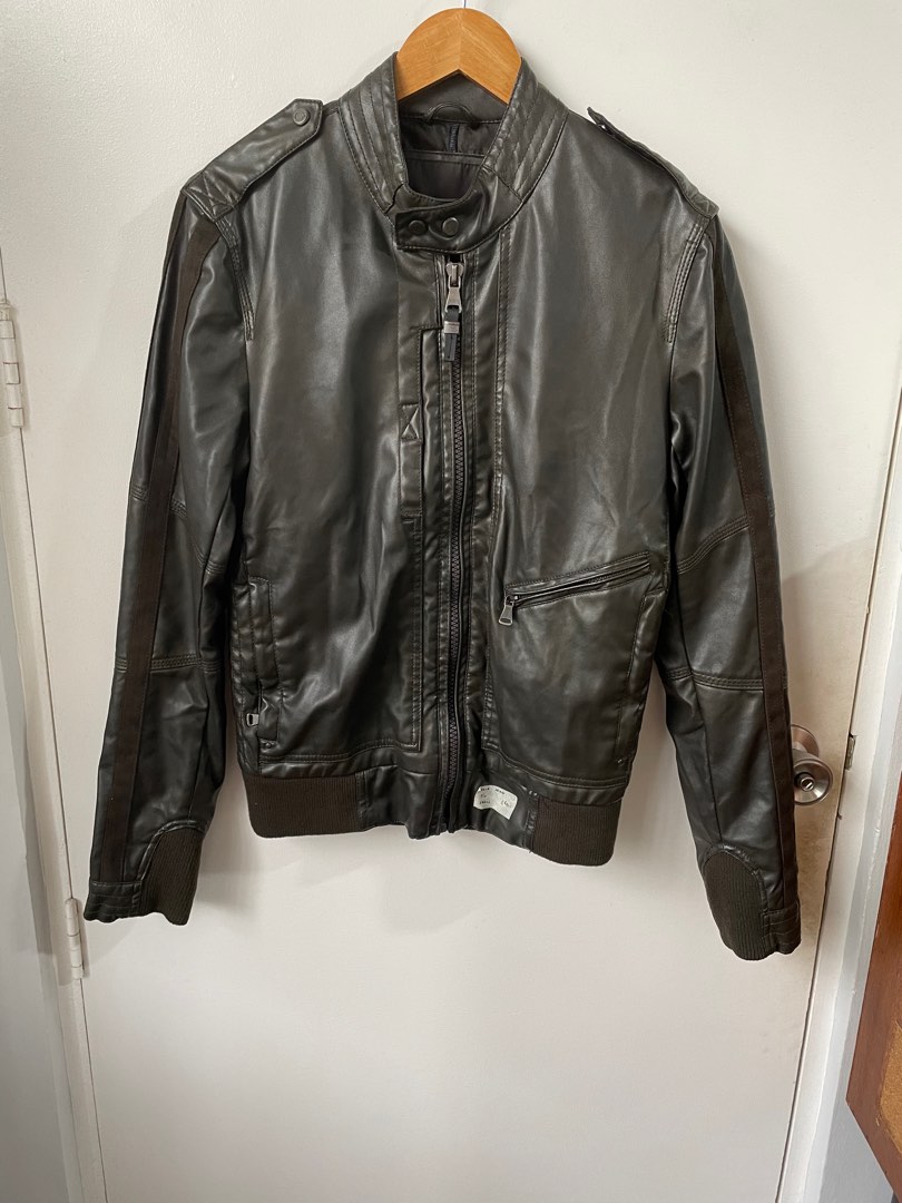 Zara Man Leather Jacket, Men's Fashion, Coats, Jackets and Outerwear on ...