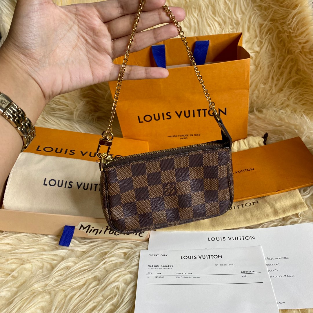 LOUIS VUITTON MINI POCHETTE DAMIER EBENE, Luxury, Bags & Wallets on ...