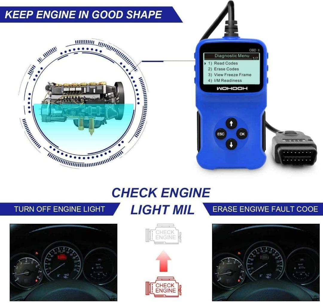 1021) WOHOOH OBD2 Diagnostic Tool, Vcds Reader Car OBD II Carly Adapter ...