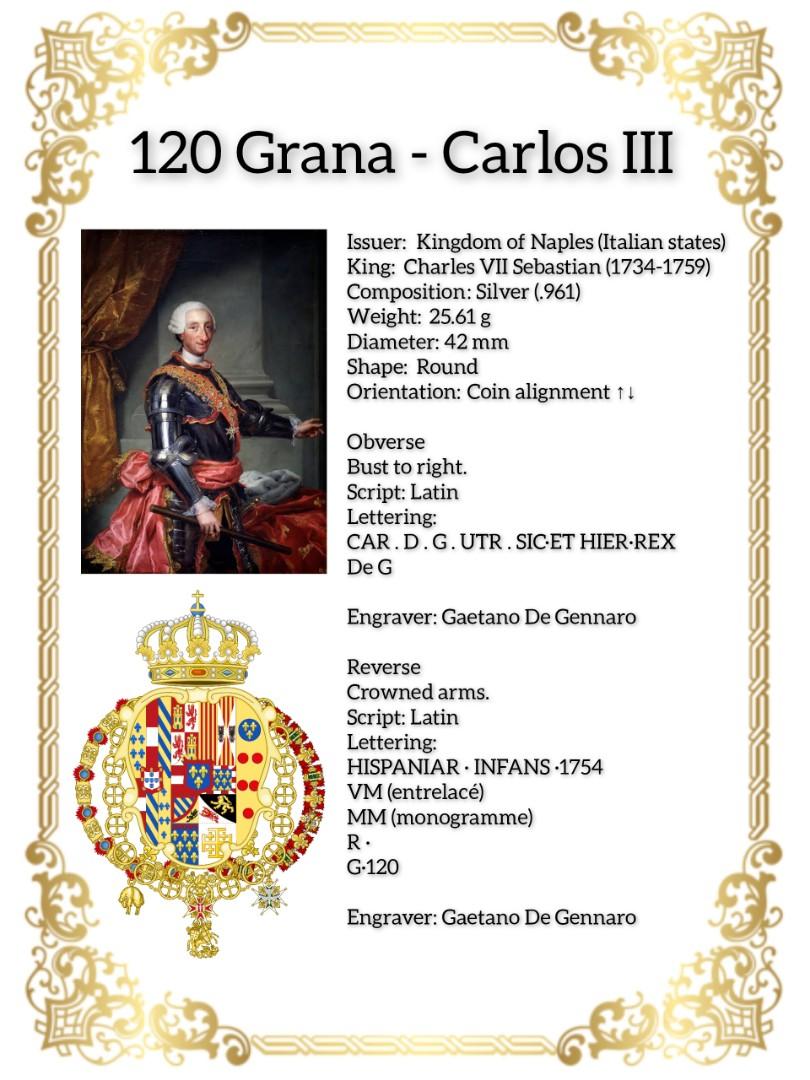 120 GRANA - KING CHARLES III - 1753 - KINGDOM OF NAPLES, Hobbies & Toys ...