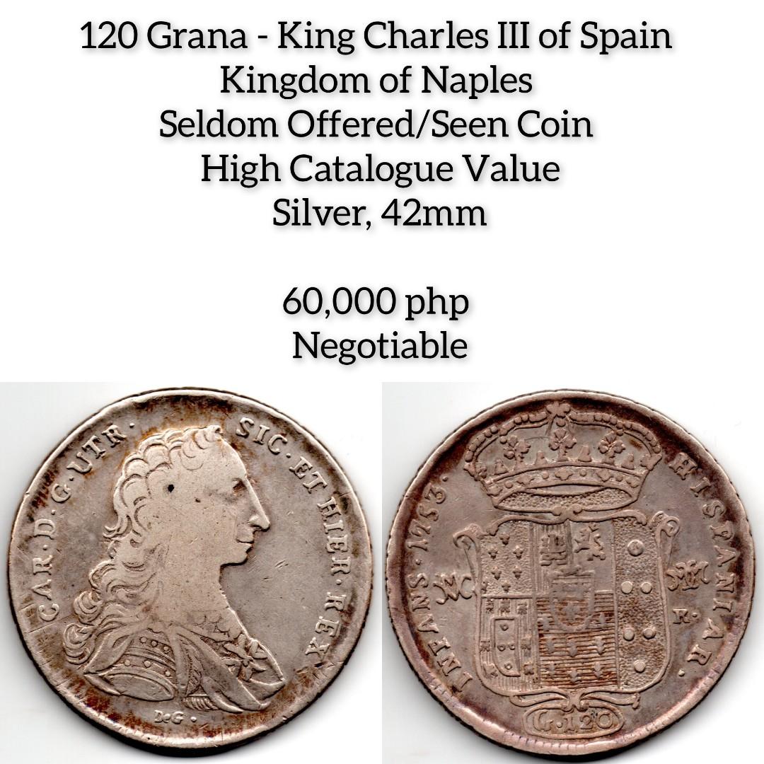 120 GRANA - KING CHARLES III - 1753 - KINGDOM OF NAPLES, Hobbies & Toys ...