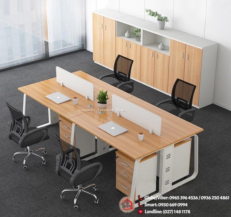 4 SEATER OFFICE DESK W/ MOBILE DRAWER, Furniture & Home Living ...