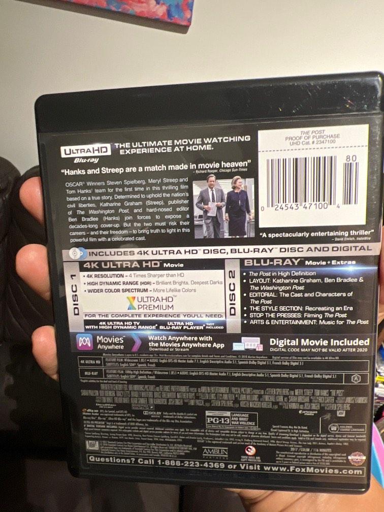 (4K) The Post ( Steven Spielberg ) - 4K UHD Ultra HD Blu-ray ( 4K Bluray ), Hobbies & Toys ...