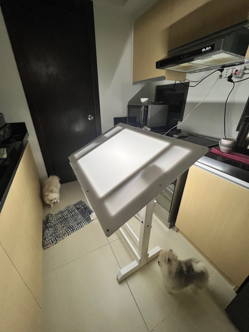 Acrylic Glass Drafting Table - White, Furniture & Home Living ...