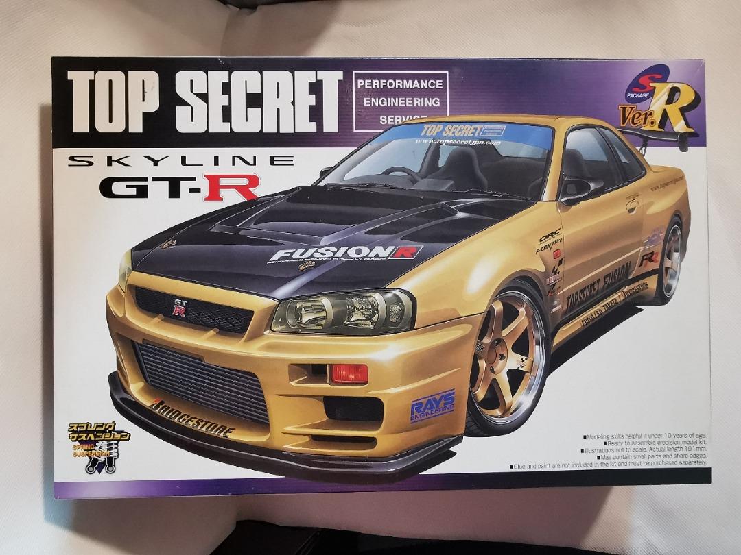Aoshima NISSAN SKYLINE GTR R34 GODZILLA TOP SECRET 1/24 Plastic Model ...