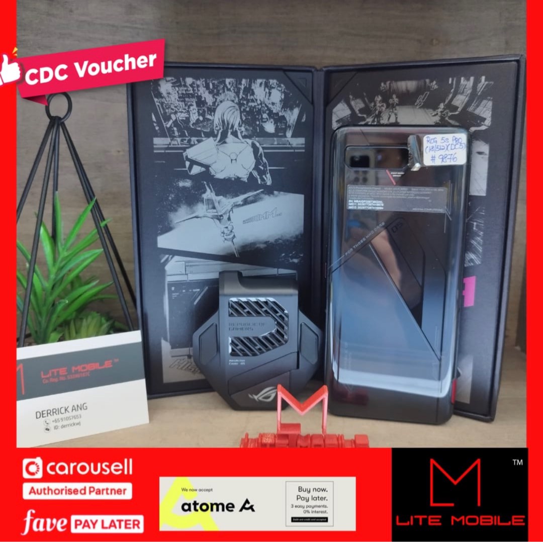 Asus ROG 5S Pro 512GB | 18GB Ram + 512GB | Black | With Rog Aero Cooler ...