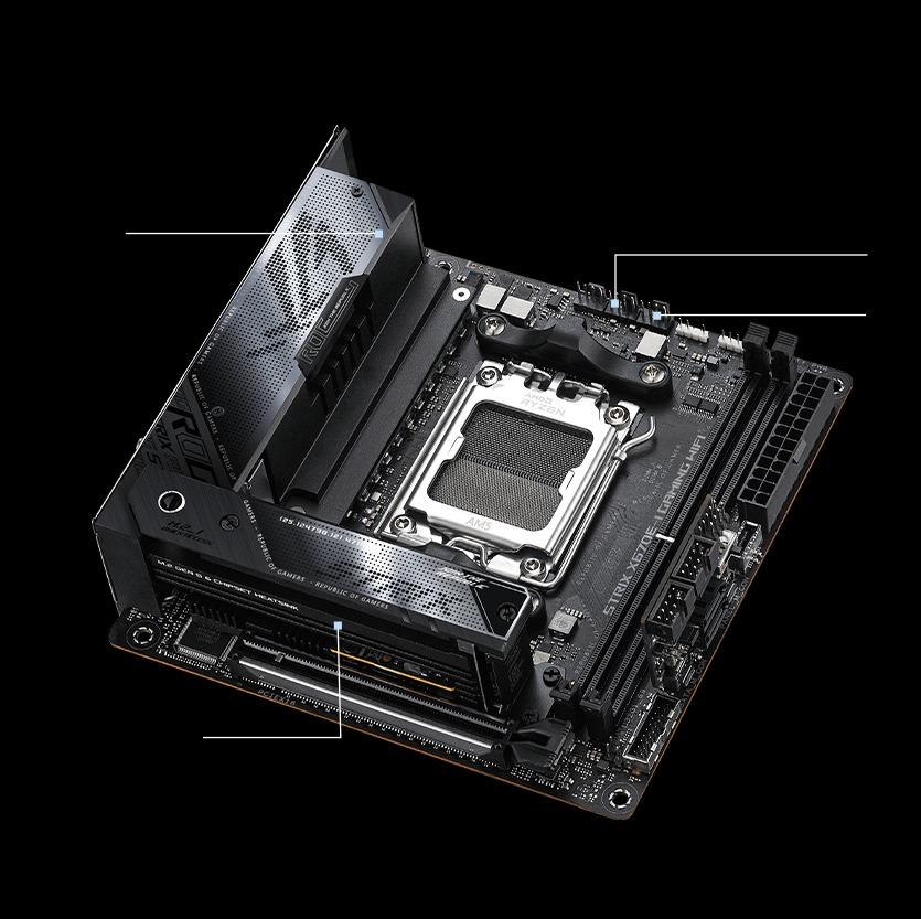 ASUS ROG Strix X670E-I Gaming WiFi AMD X670 (Ryzen AM5) ITX motherboard, DDR5 , WiFi 6E ,RYZEN 7 ...