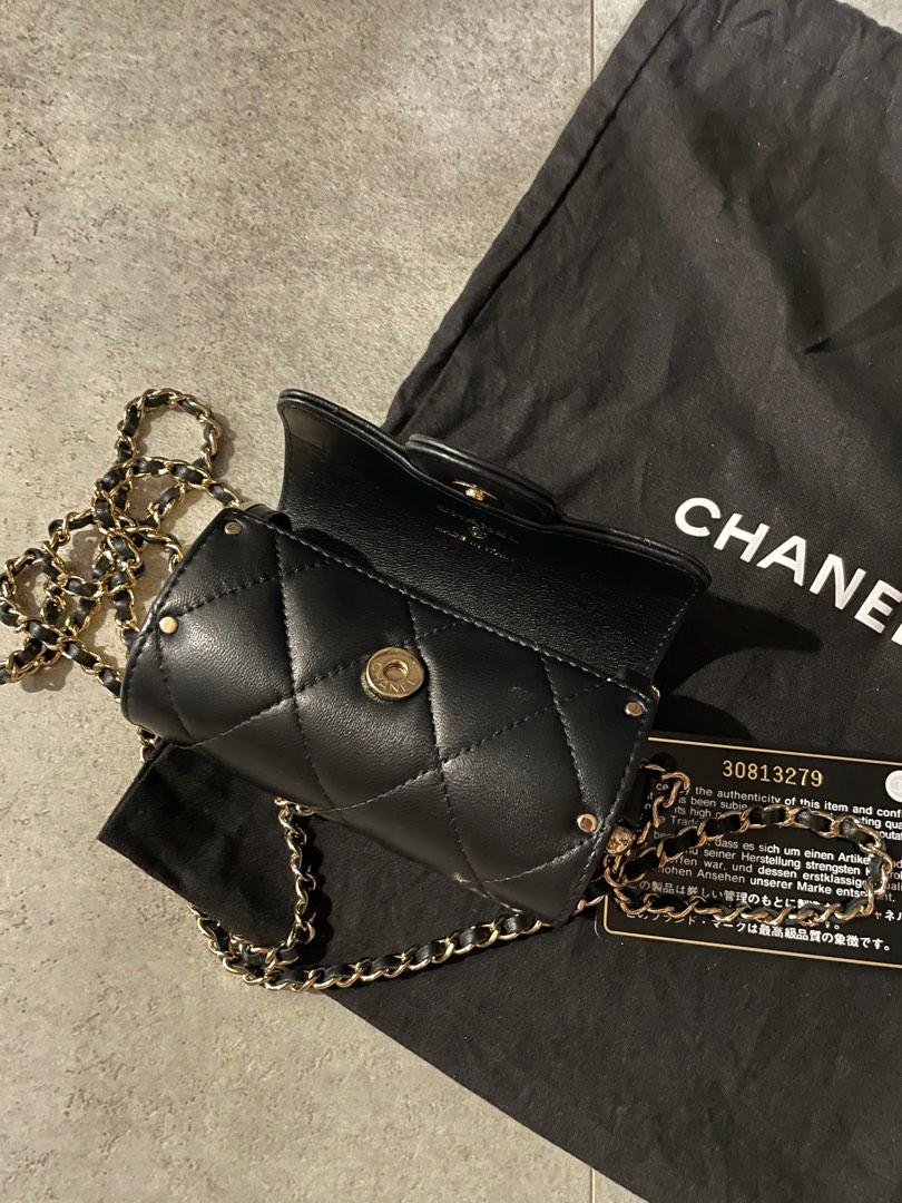 Authentic Chanel Nano Barrel Mini Chain WOC Lambskin Clutch, Women's ...