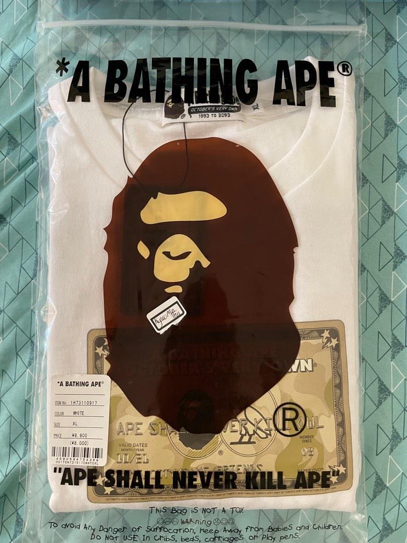 Bape OVO card white xl, Luxury, Apparel on Carousell
