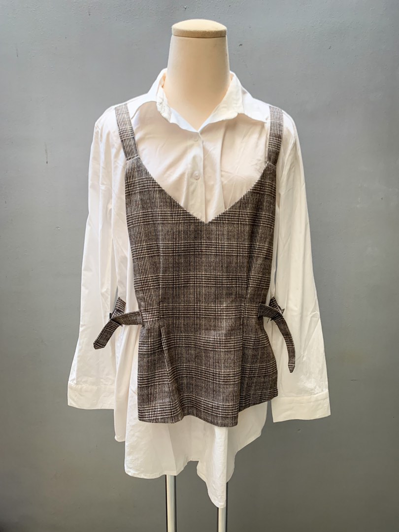 Bess Long sleeves white Korea, Women's Fashion, Tops, Blouses on Carousell