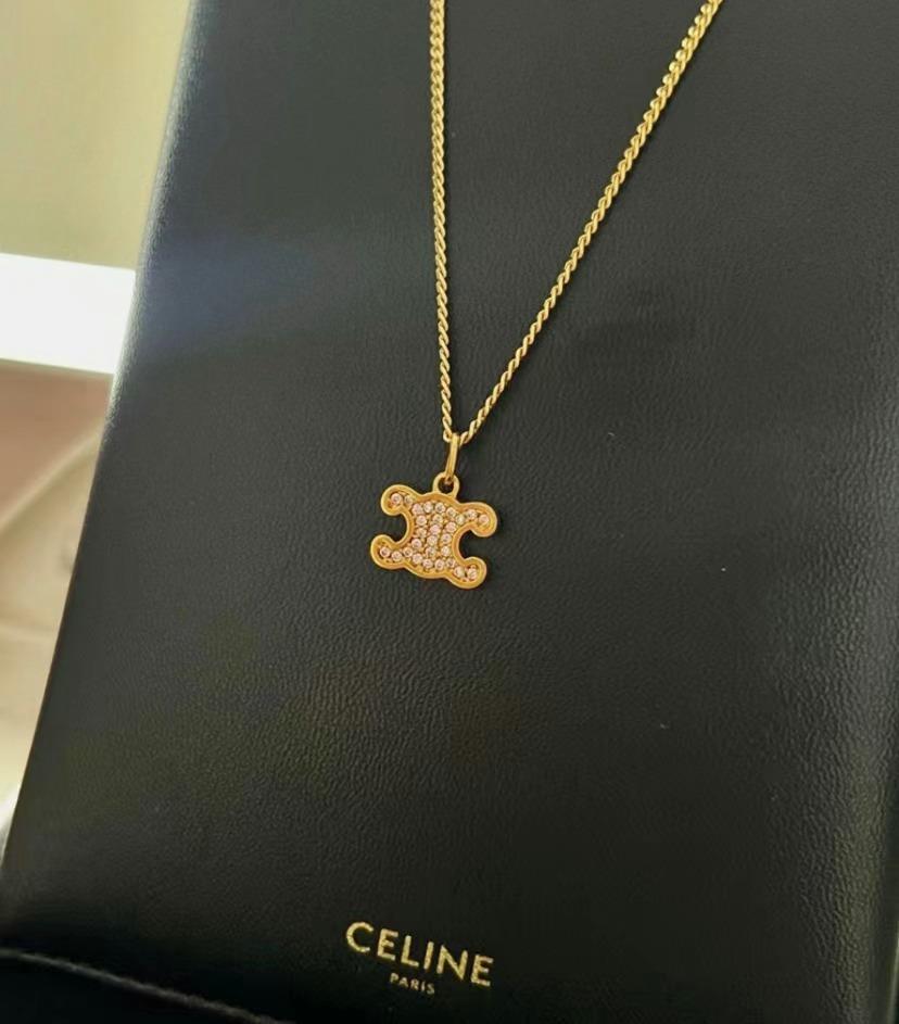 Celine Gold necklace with diamonds, Women's Fashion, Jewelry ...