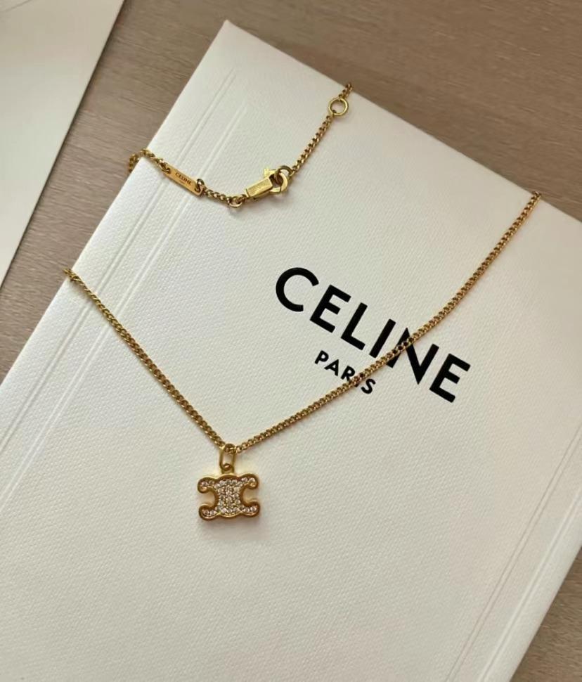 Celine Gold necklace with diamonds, Women's Fashion, Jewelry ...