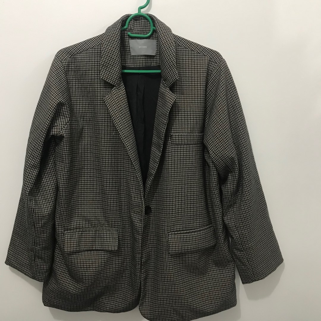 Checkered formal blazer, Women's Fashion, Coats, Jackets and Outerwear ...