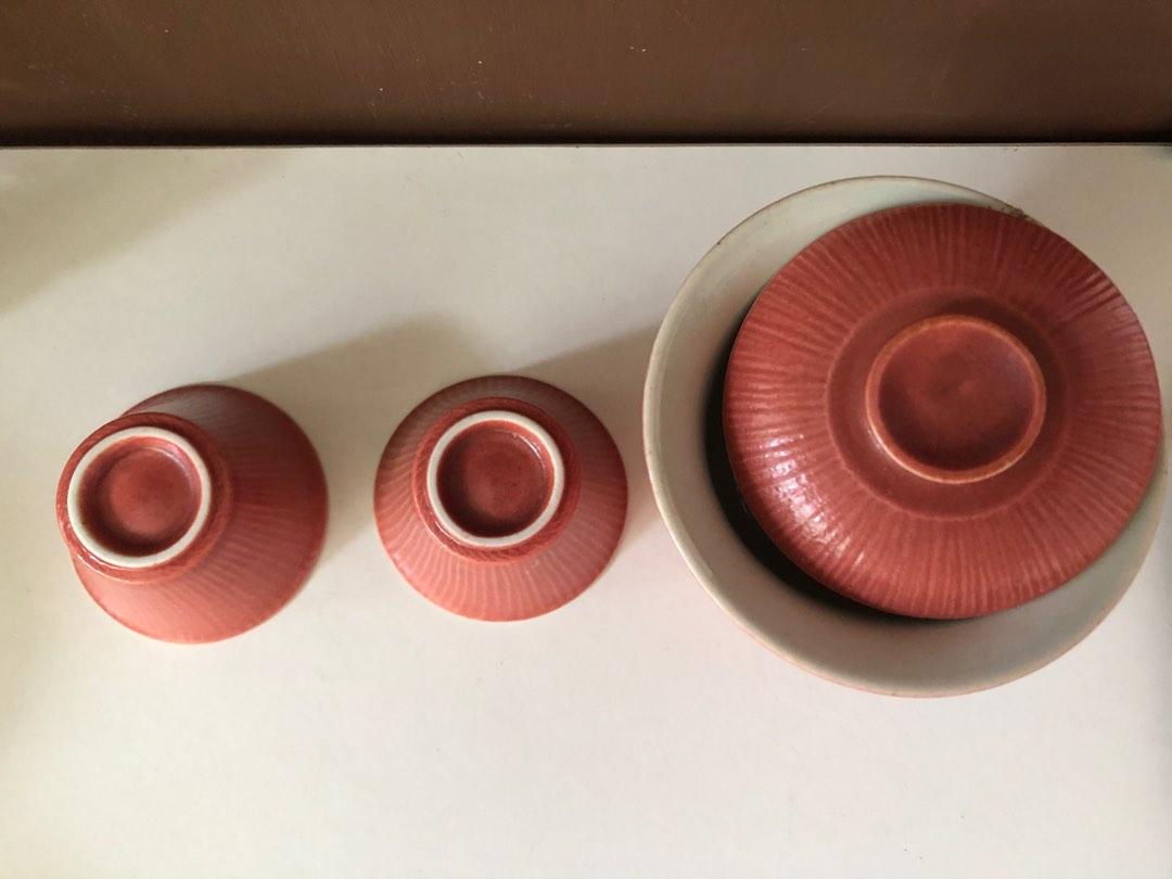 Coral Chinese mini tea set, Furniture & Home Living, Kitchenware ...