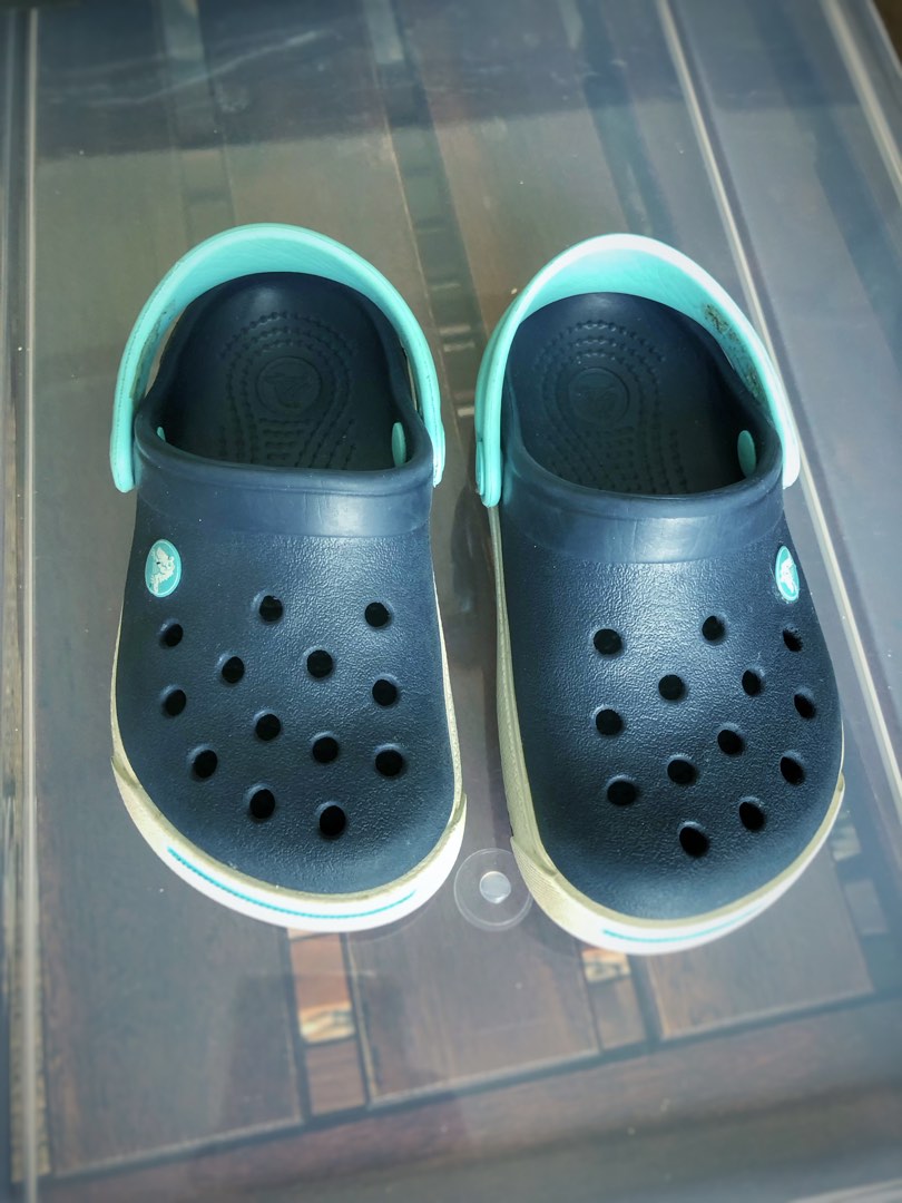 Crocs Kids - Crocband Clog in Navy and Teal, Babies & Kids, Babies ...