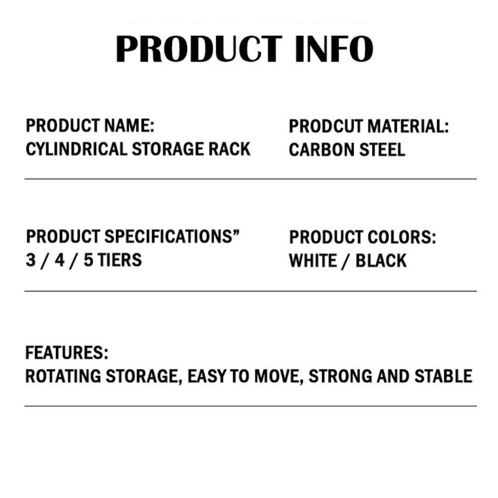 Cylindrical Kitchen Rotating Storage Box Basket Trolley Rack Vegetable ...