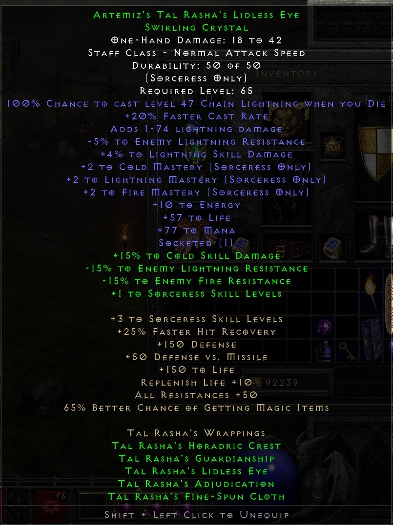 Diablo II: Resurrected - Tal Rasha's Lidless Eye, Video Gaming, Gaming ...