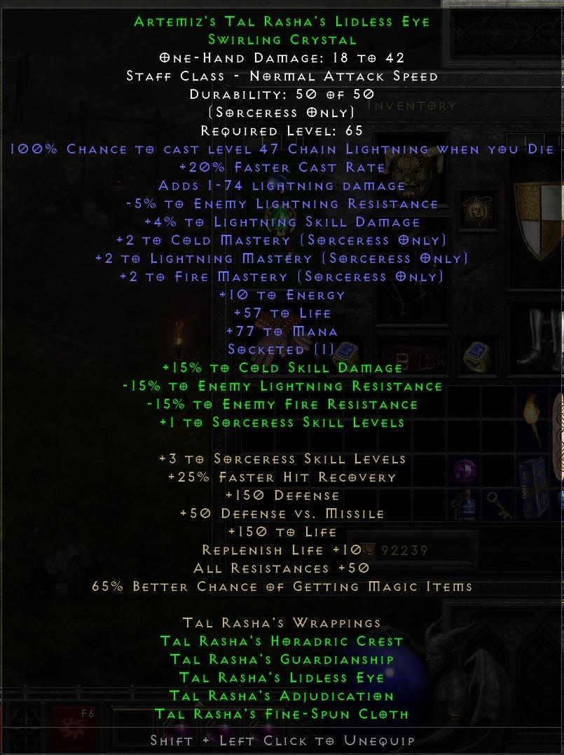 Diablo II: Resurrected - Tal Rasha's Lidless Eye, Video Gaming, Gaming ...