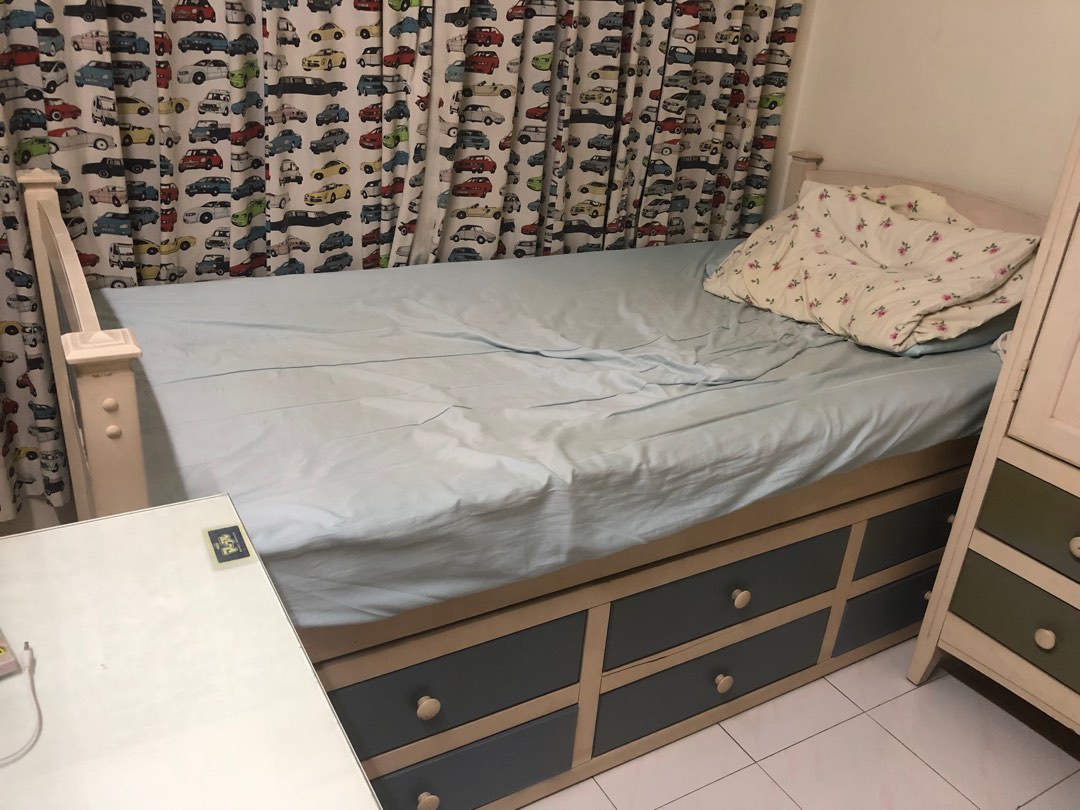 Double single bed frame, Furniture & Home Living, Furniture, Bed Frames ...