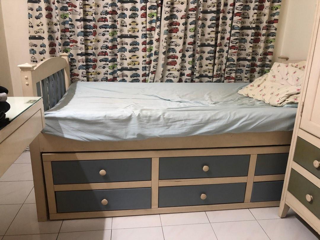 Double single bed frame, Furniture & Home Living, Furniture, Bed Frames ...