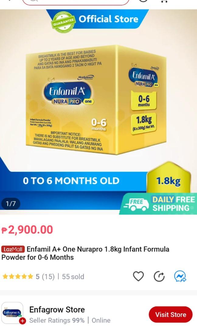 Free Delivery! Enfamil A+ One (0-6 months) Nurapro 300g newborn baby ...