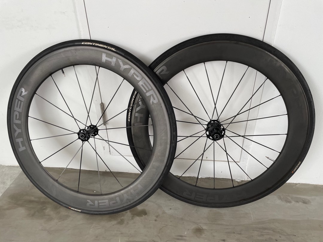 Hyper wheels R65 carbon wheelset rim brake, Sports Equipment, Bicycles ...