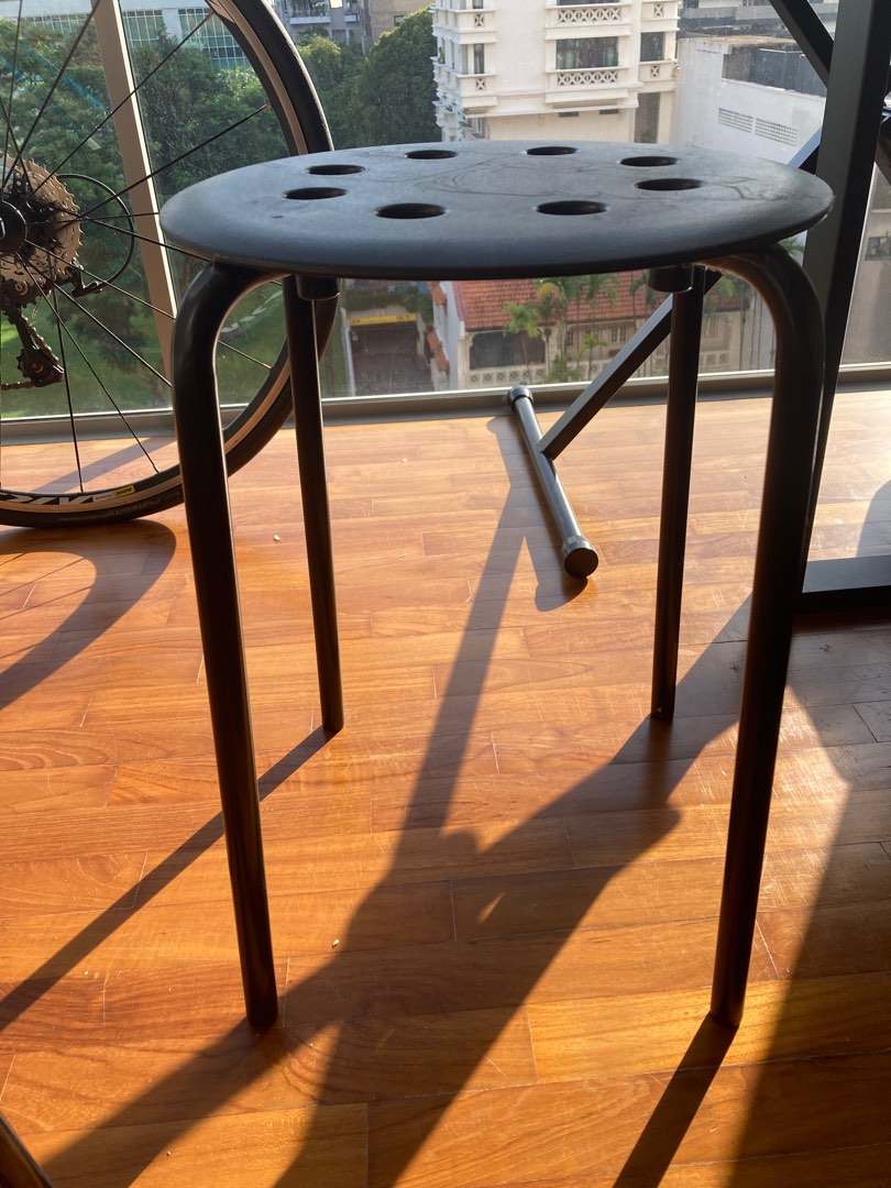 IKEA black stool, Furniture & Home Living, Furniture, Chairs on Carousell