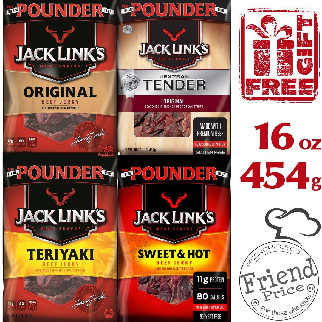 Jack Link's The Pounder (1 lb. / 454g) Bag Beef Jerky (Original / Teriyaki / Sweet & Hot / Extra ...