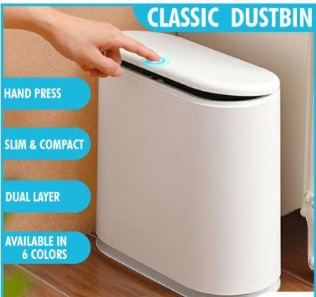 Japan Style Dustbin Simple Bathroom Kitchen Hand Press Trash Bin ...