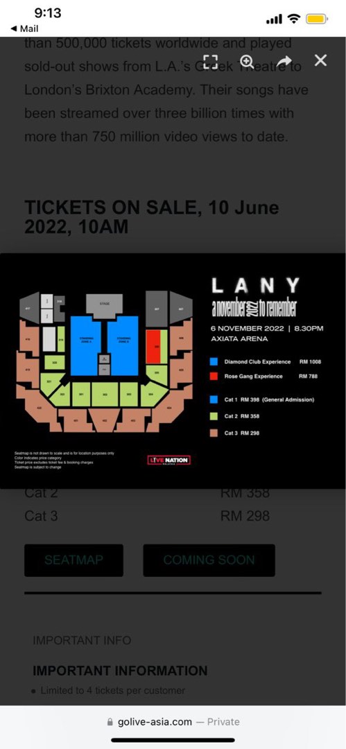 LANY CONCERT KUALA LUMPUR 2022, Tickets & Vouchers, Event Tickets on ...
