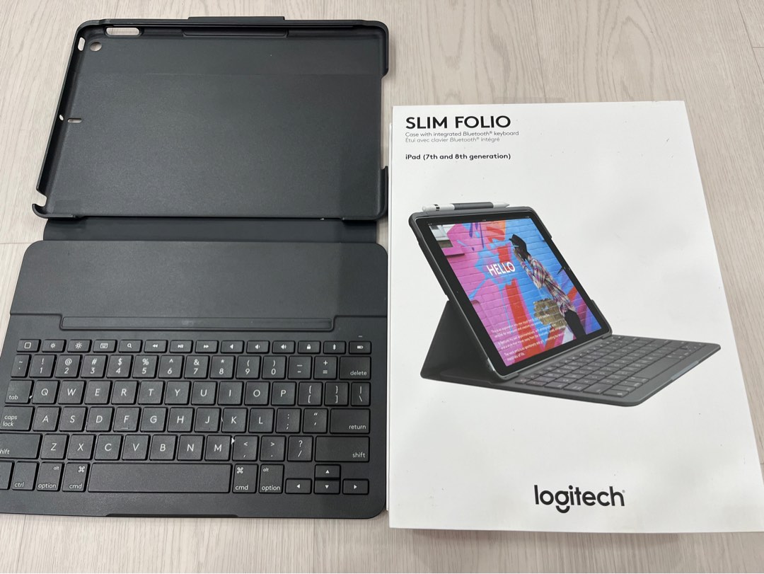 Logitech Slim Folio Bluetooth Keyboard Case For iPad 10.2”, Mobile ...