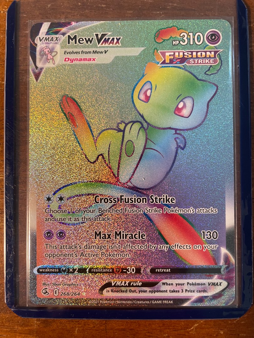 Mew vmax Rainbow Secret Rare Fusion strike, Hobbies & Toys, Toys ...