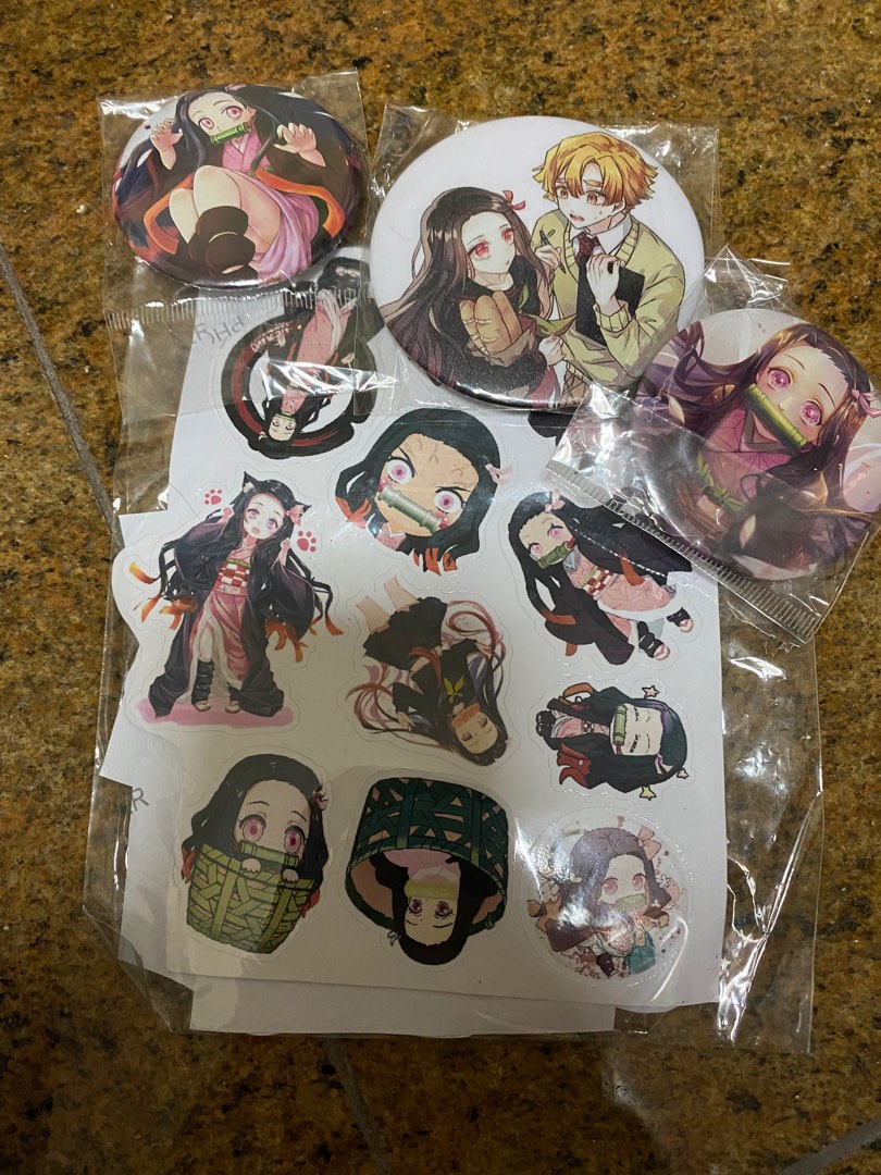 Nezuko Stickers and Badges Set, Hobbies & Toys, Stationery & Craft ...