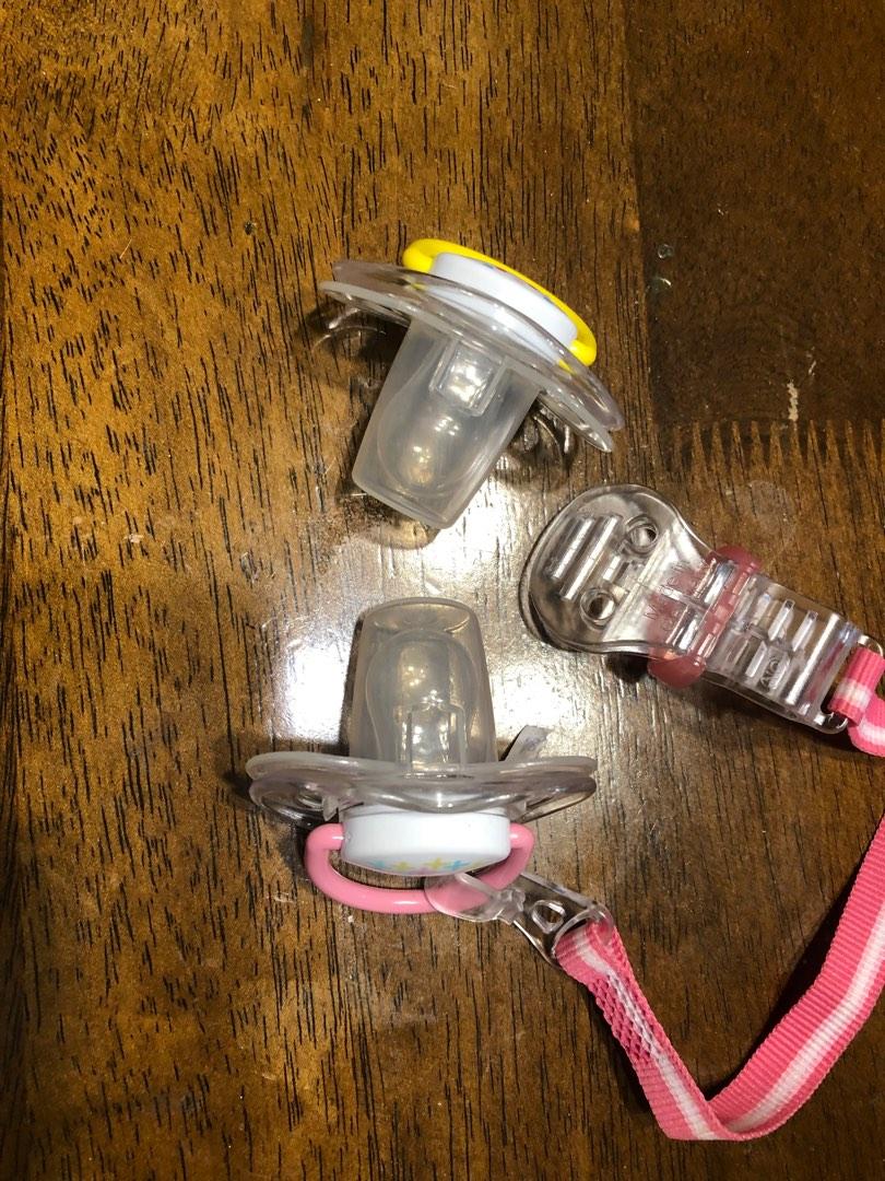 pacifiers with attached clip, Babies & Kids, Nursing & Feeding ...