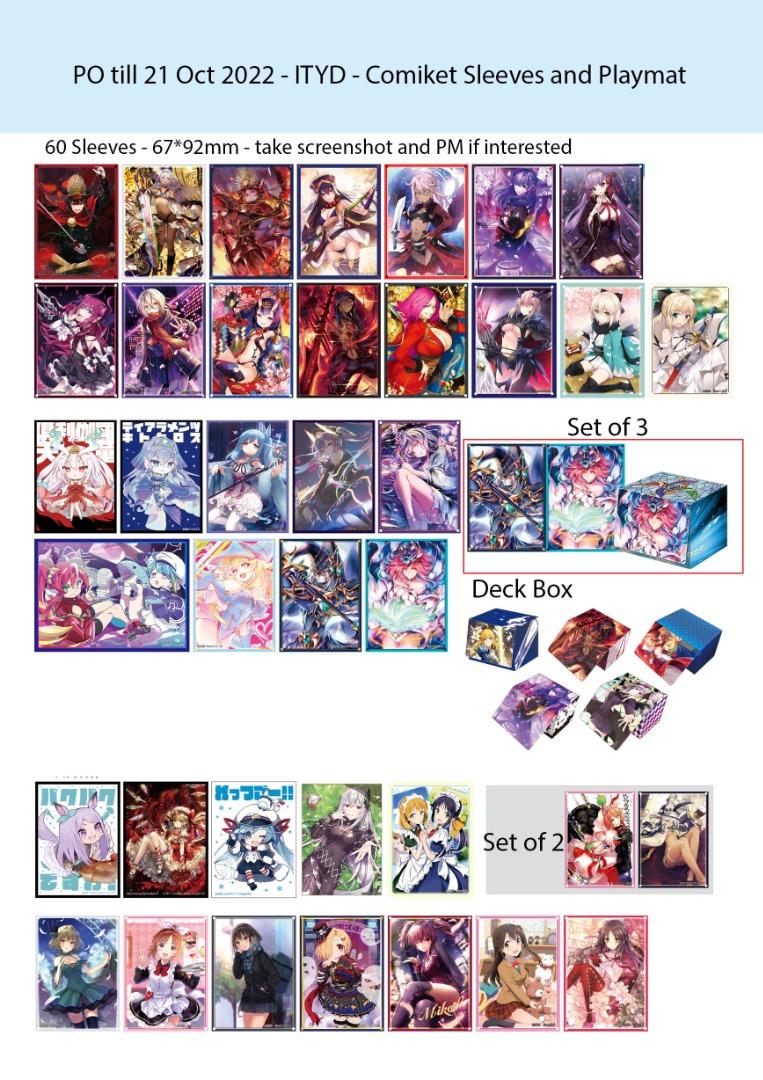 [PO till 15 Nov 2022] Comiket Card Sleeve and Playmat Hololive Fate FGO ...