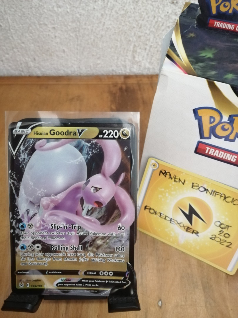 Pokemon Cards Hisuian Goodra V 135/196, Hobbies & Toys, Toys & Games on ...