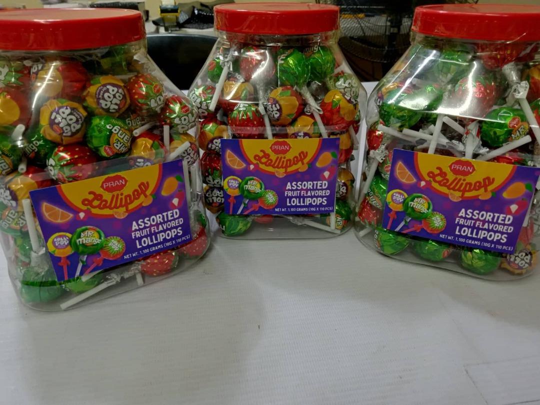 Pran Lollipop Assorted Fruit Flavored Lollipops (10 g x 110 pcs ...