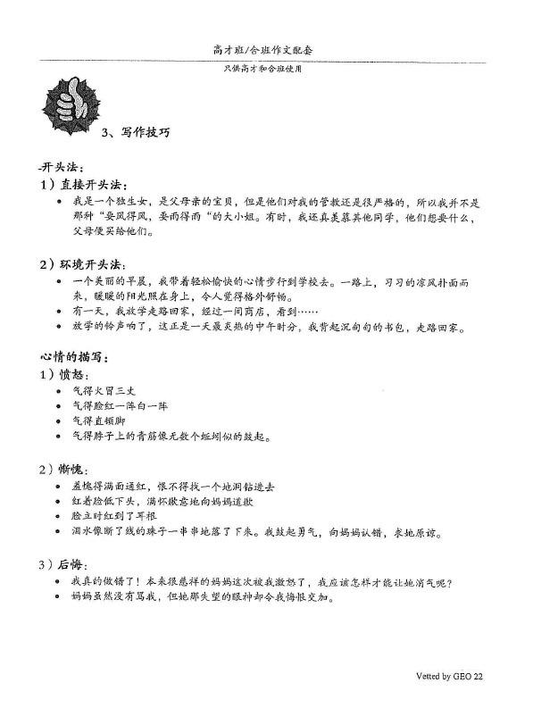 GEP P5 P6 Chinese Composition Planning Guide / PSLE compo guide Notes ...