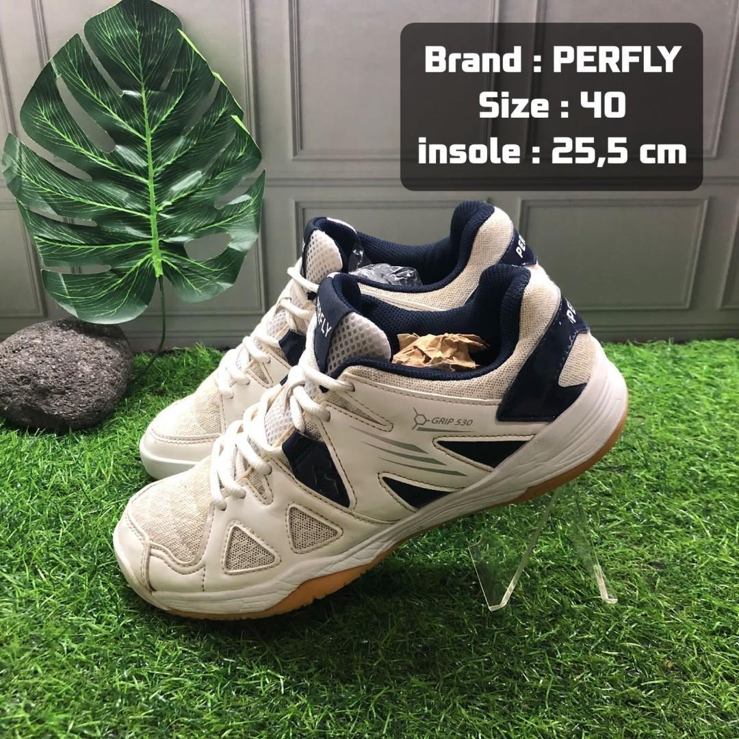 Sepatu Badminton PERFLY BS 530 man WHITE BLUE mens size 40, Olah Raga ...