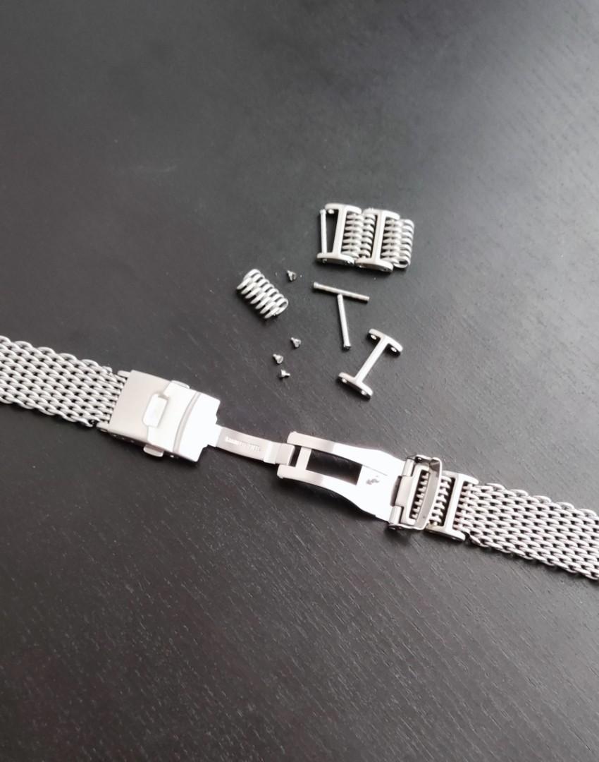 Shark Mesh Brushed Stainless Steel Watch Strap, Men's Fashion, Watches ...