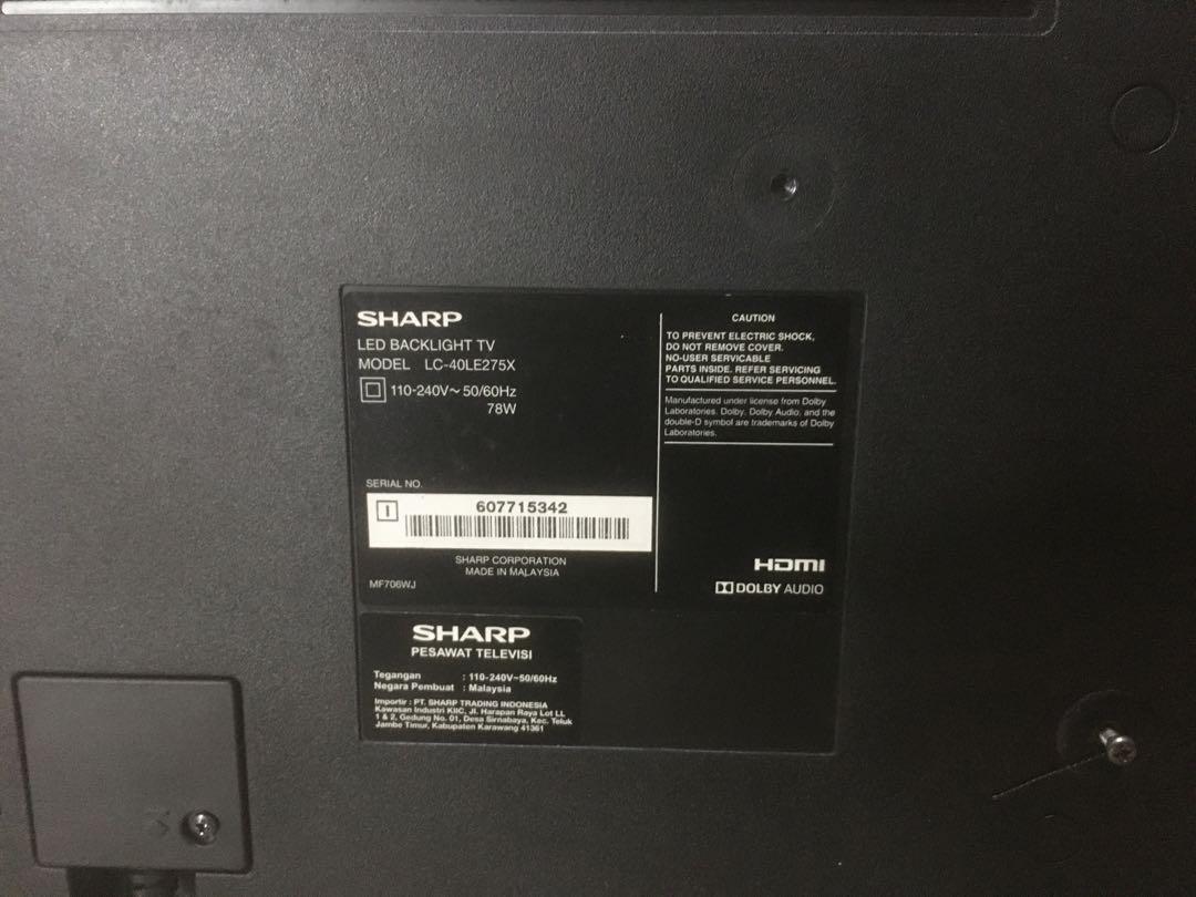 TV LED SHARP Aquos 40 inch (ori), Elektronik, TV & Perlengkapan Hiburan di Carousell