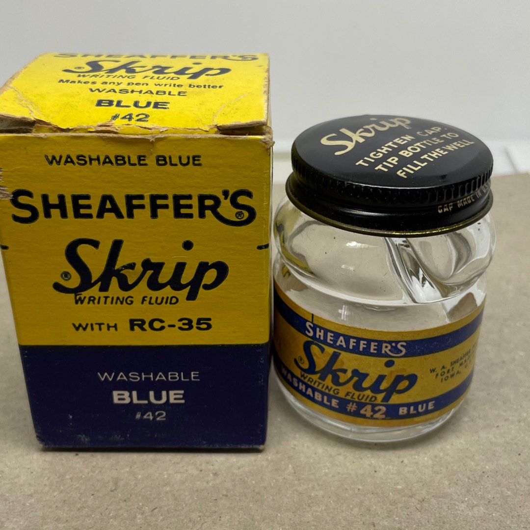 Sheaffer Skrip Ink Bottle empty made in USA, Hobbies & Toys, Stationery ...