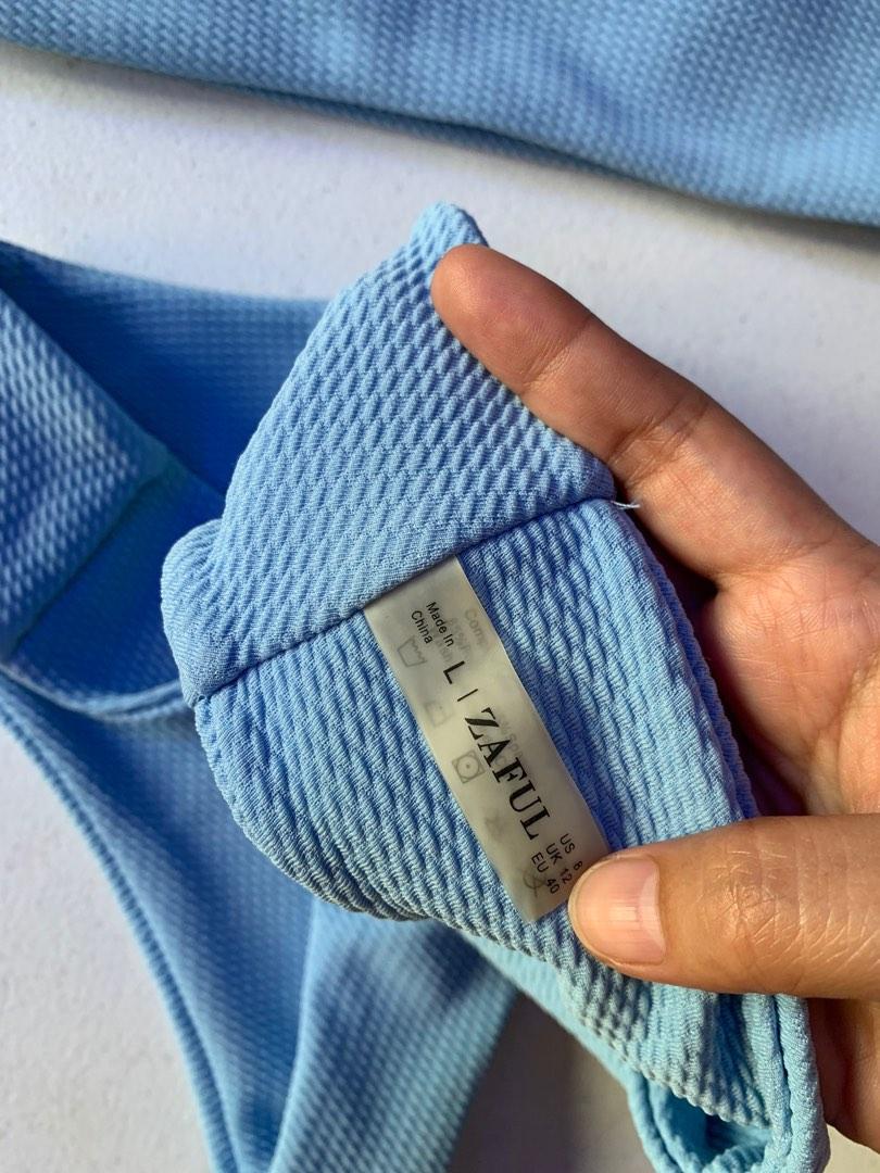 Zaful Powder Blue Bikini, Women's Fashion, Swimwear, Bikinis ...