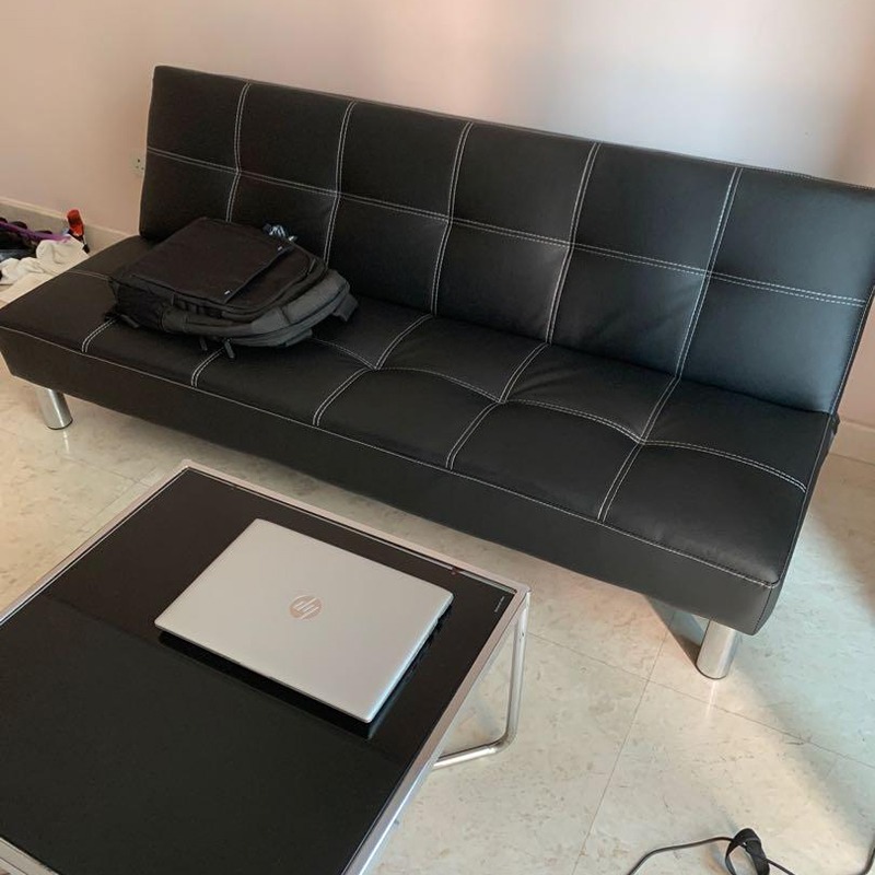 Sofa Bed -Leather PVC Sofa / Free Installation, Furniture & Home Living ...