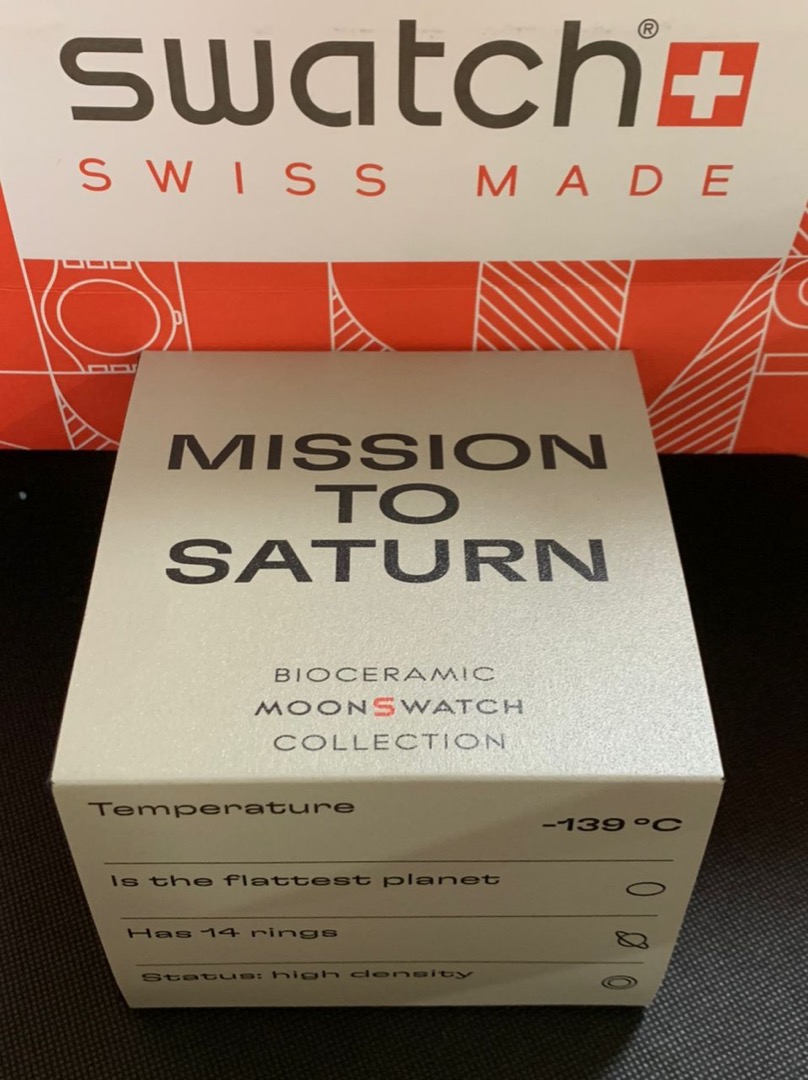 Swatch Moonswatch "Mission To Saturn" Swatch X Omega SO33T100, Men's Fashion, Watches ...