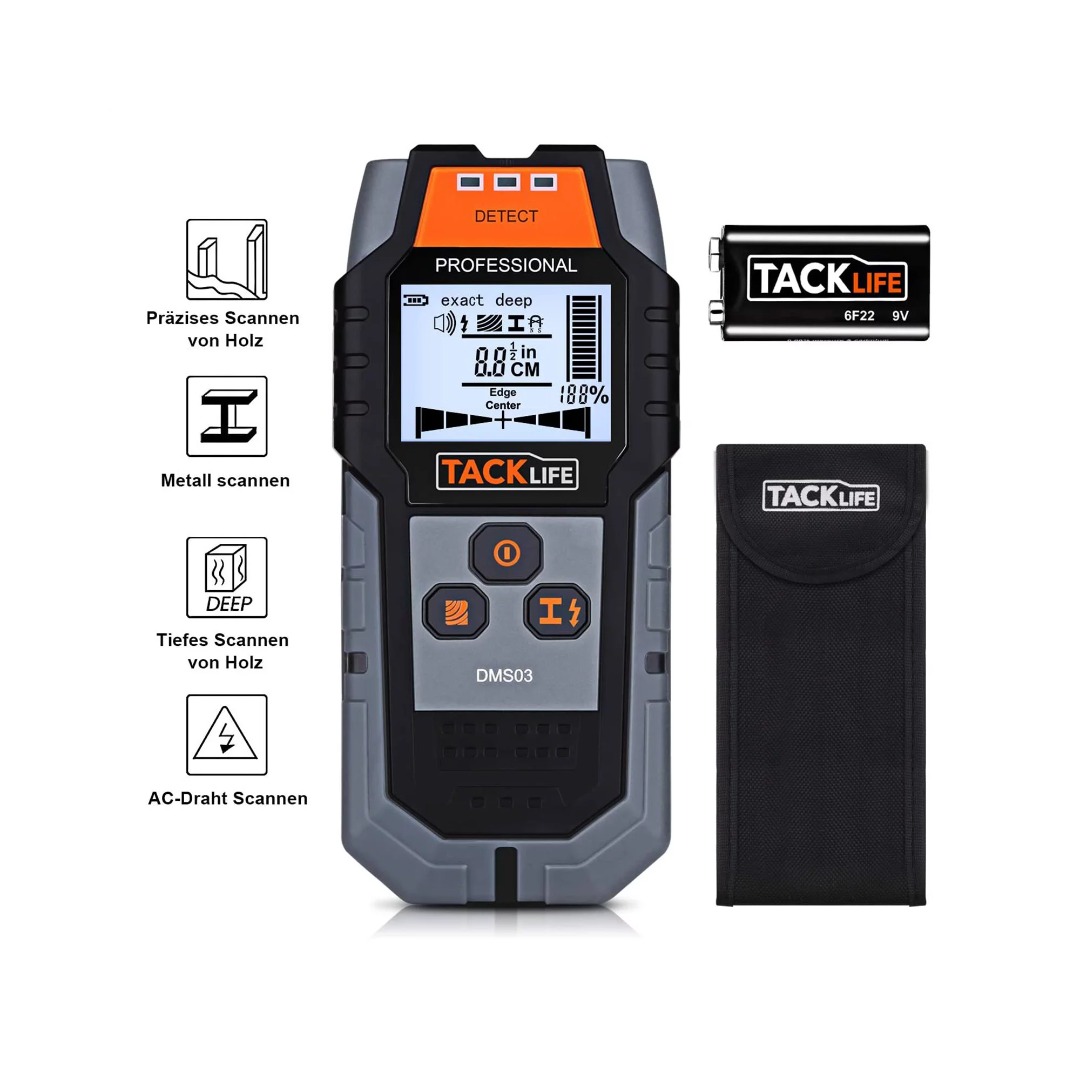 TACKLIFE Stud Finder, Wall Scanner 3 in 1 Metal, Wood Wall Detector ...
